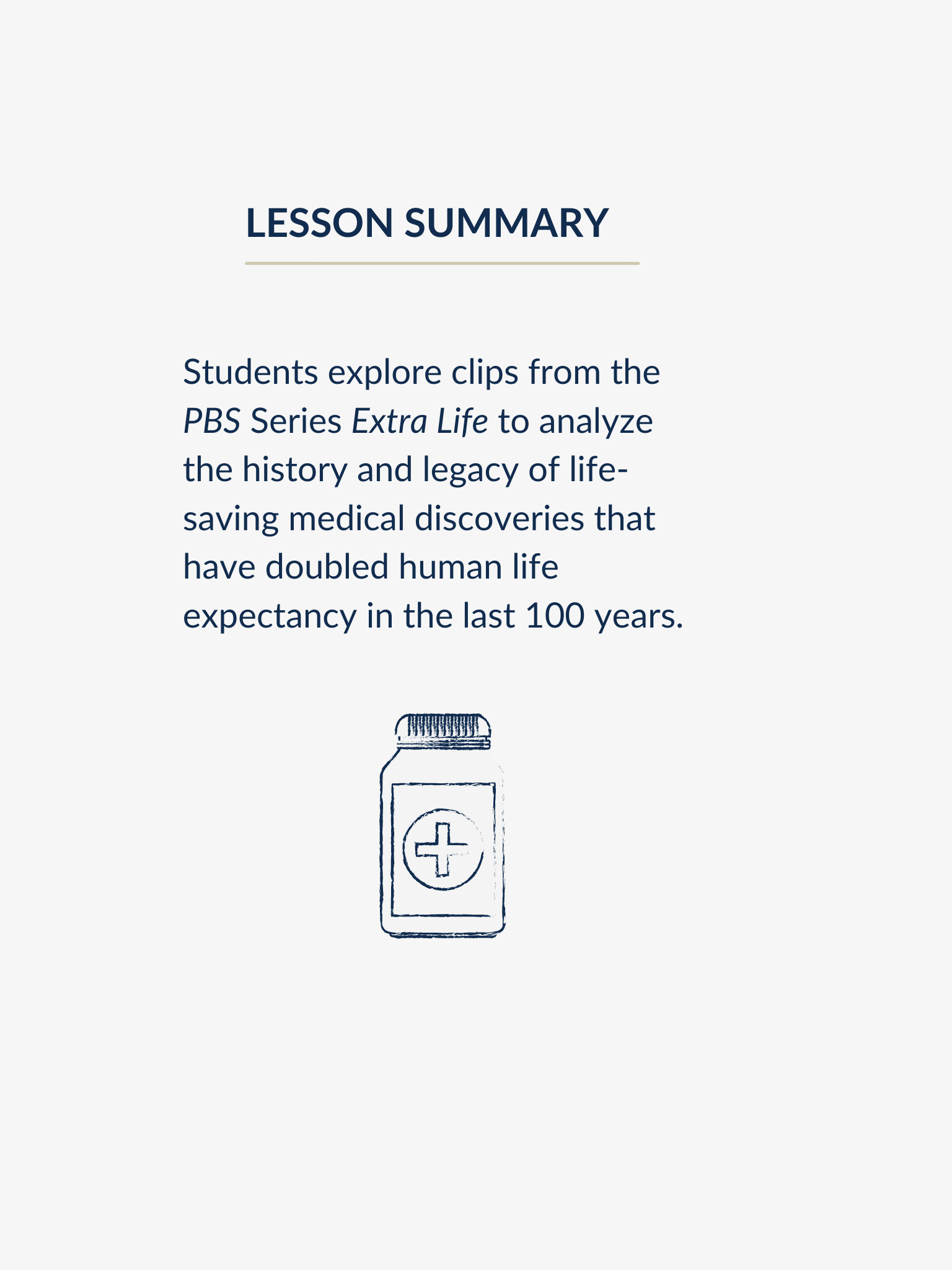 'Extra Life,' a PBS Series: Lesson and viewing guides