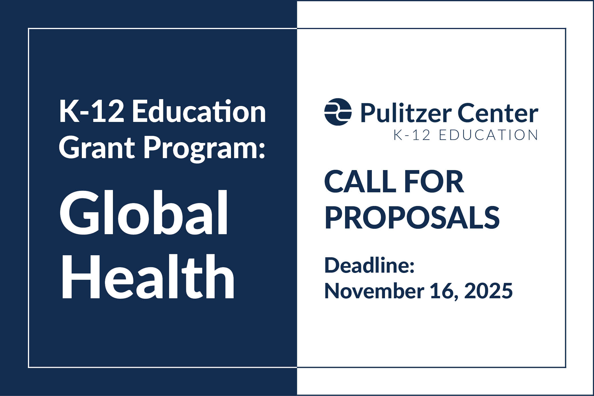 Announcing the K-12 Education Grant Program: Global Health | Pulitzer ...