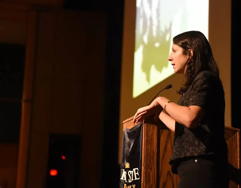 Journalist Emily Feldman at Kent State University Global Issues Forum ...