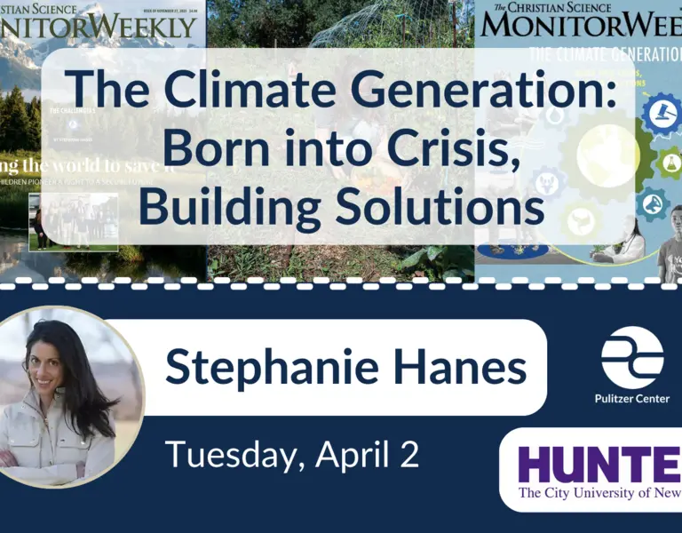 Stephanie Hanes on 'The Climate Generation' at the Roosevelt House ...